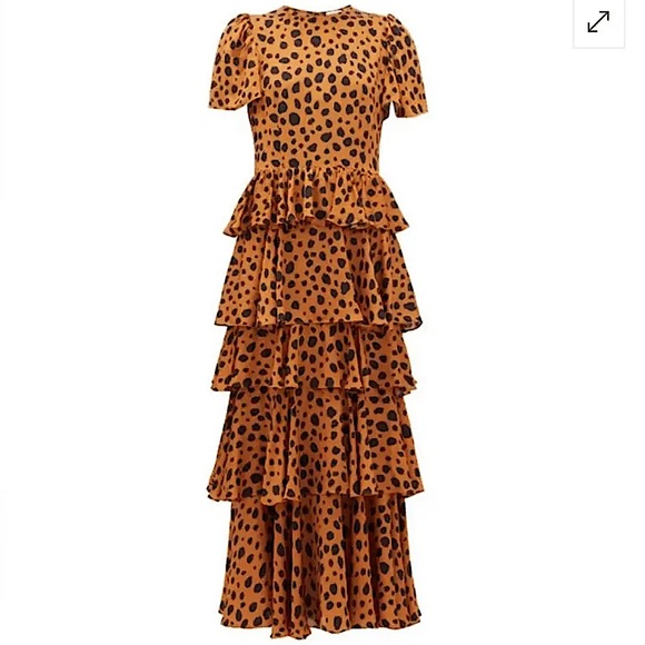 RHODE | Dresses | New Rhode Serena Leopard Animal Print Tiered Dress L ...